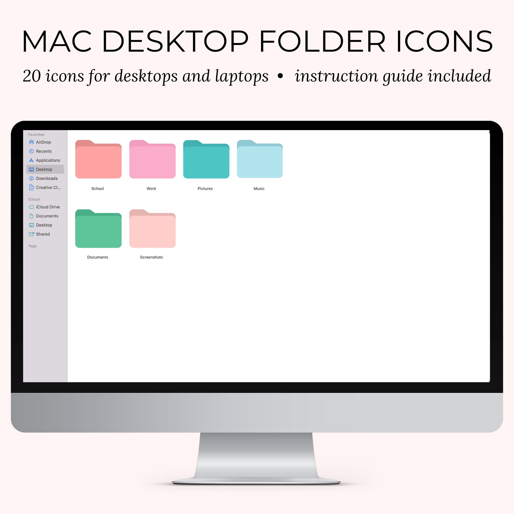 Desktop Icons for Mac Desktop and Laptop Wallpaper, Computer Folder ...