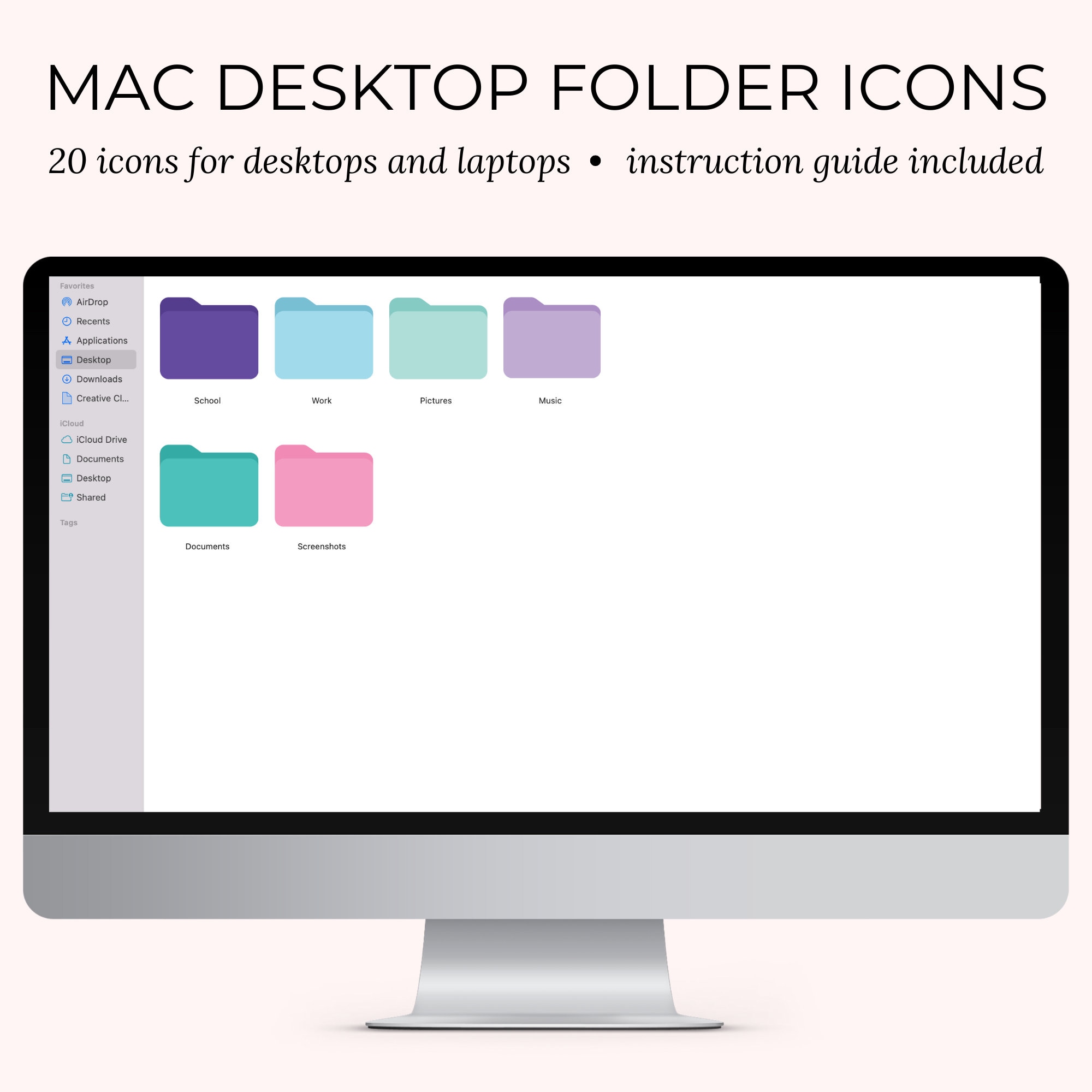 Mac Folder Icons Customisable Icons for Mac Desktops & Laptops Bright ...