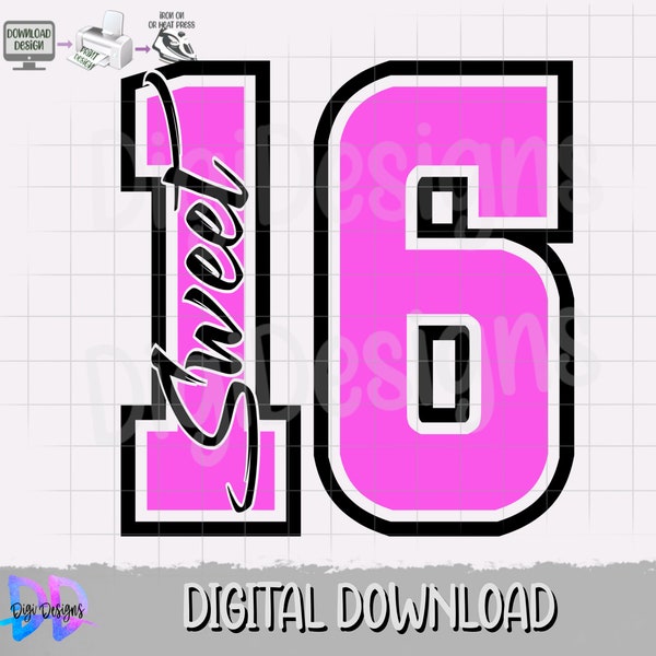 Sweet 16 Svg - Etsy