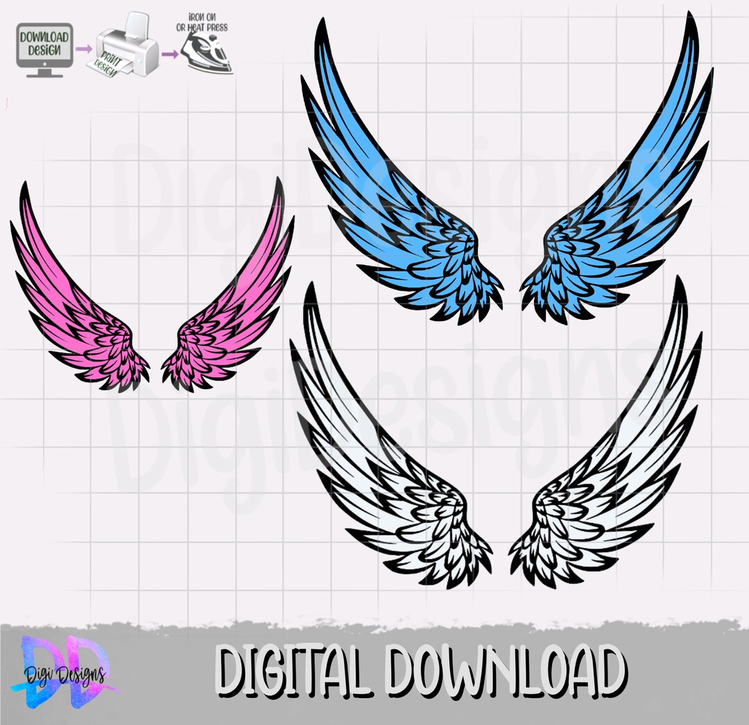 Alas de ángel Svg Alas de ángel Svg Alas Memorial RIP - Etsy España