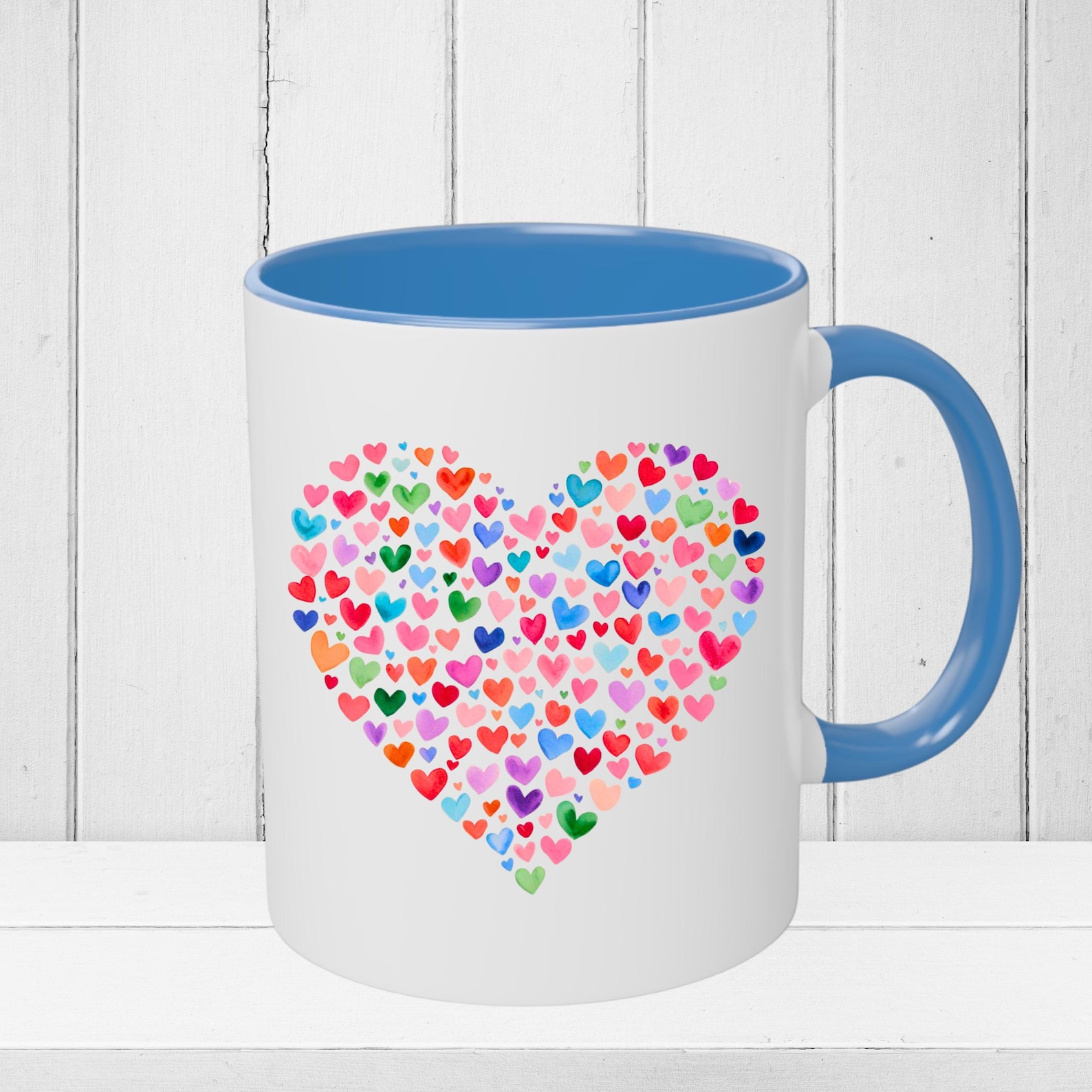 Watercolor Heart W Cute Colorful Hearts, Digital Clipart for T-shirt ...