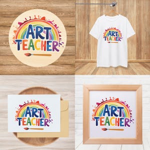 Watercolor, Colorful Splashed Paint Art Teacher Clipart for T-shirt ...