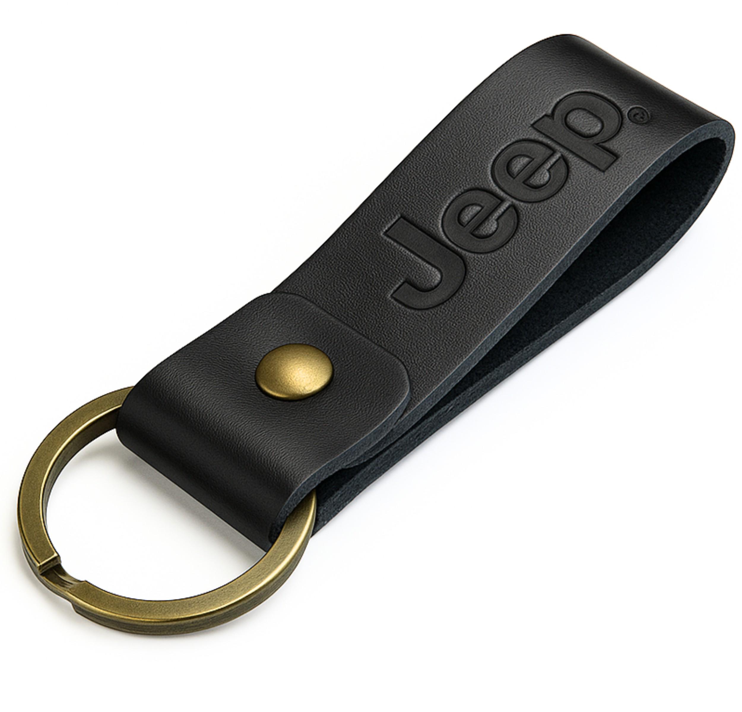 JEEP Keychain Genuine Leather - Officially Licensed Jeep Key Chain for ...