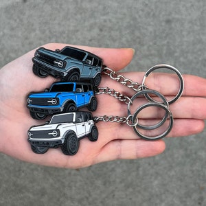 Bronco Keychain Accessories 4 Door Key Chain Fob Cover Cool Mods ...
