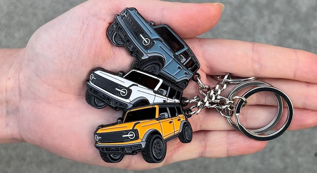 Bronco Keychain Accessories 4 Door Key Chain Fob Cover Cool Mods ...