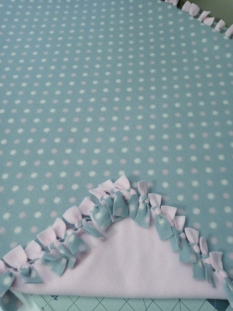 Pink Dot Baby Blanket Light Pink Dots Hand Tied Fleece Baby Cuddly ...