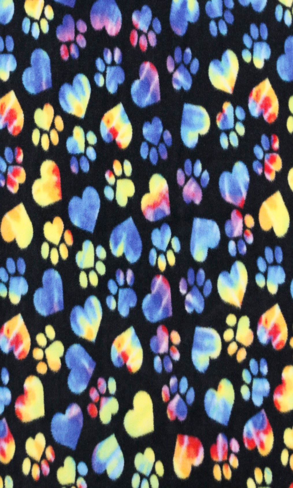 Tie Dye Paw Prints Cozy Double Layered Fleece Tie Blanket Dog Paw ...