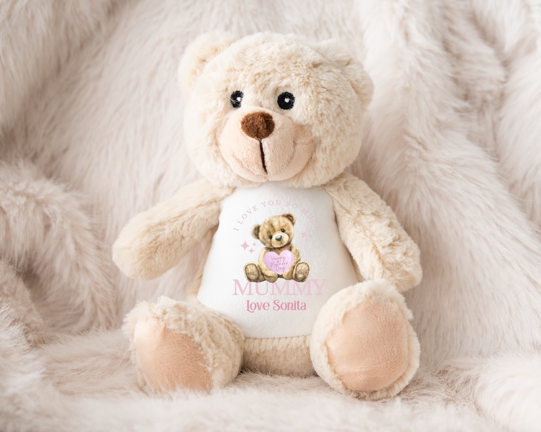 Custom Name Plush Teddy Bear Gift for Mom: Personalized Keepsake Toy - Etsy