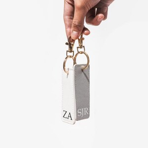 PERSONALISED KEYRING, Monogrammed Key Ring, Initials, Personalised Gift, Car Keychain, Faux ...