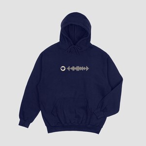 Personalized Music Code Embroidered Hoodie: Custom Initial Sleeve ...