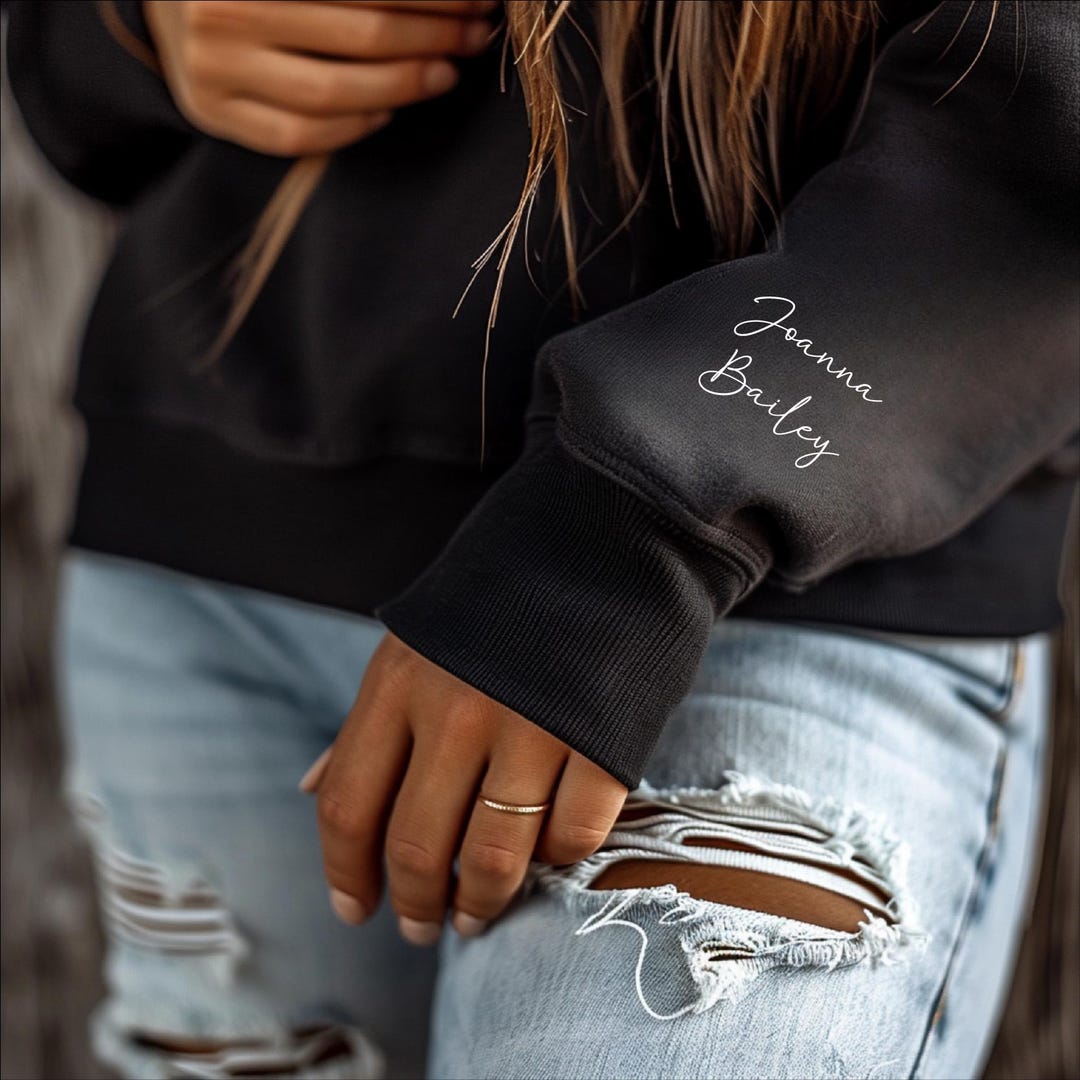 Personalised Sleeve Add On, Embroidery Add-on for Sleeves, Custom ...