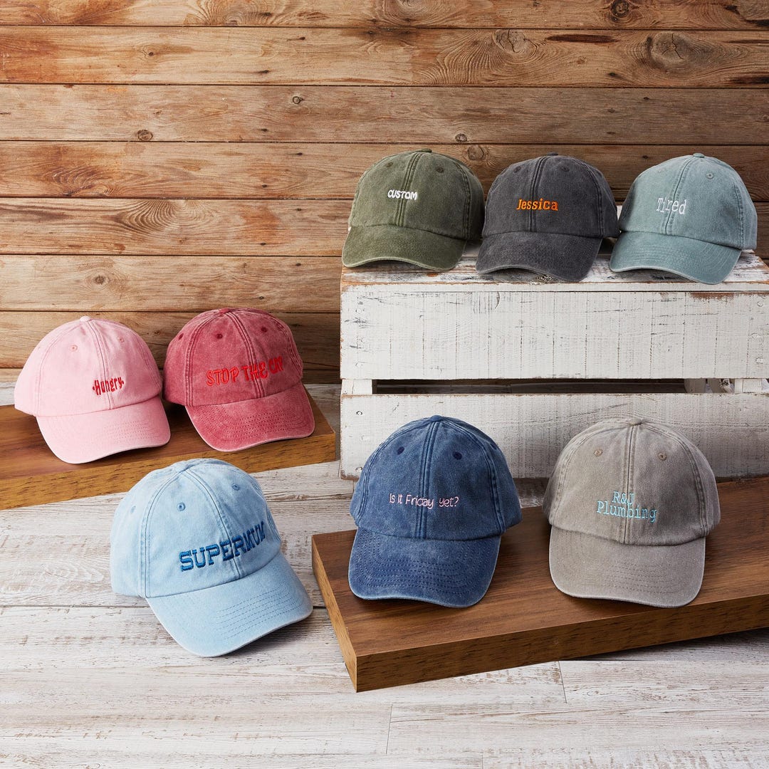 Personalised Cap Gift for Men and Women, Custom Embroidered Hat for Hen ...