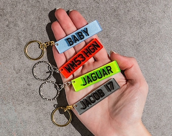 Custom Licence Plate Keychain, Personalised Number Plate Keychain, Mini ...