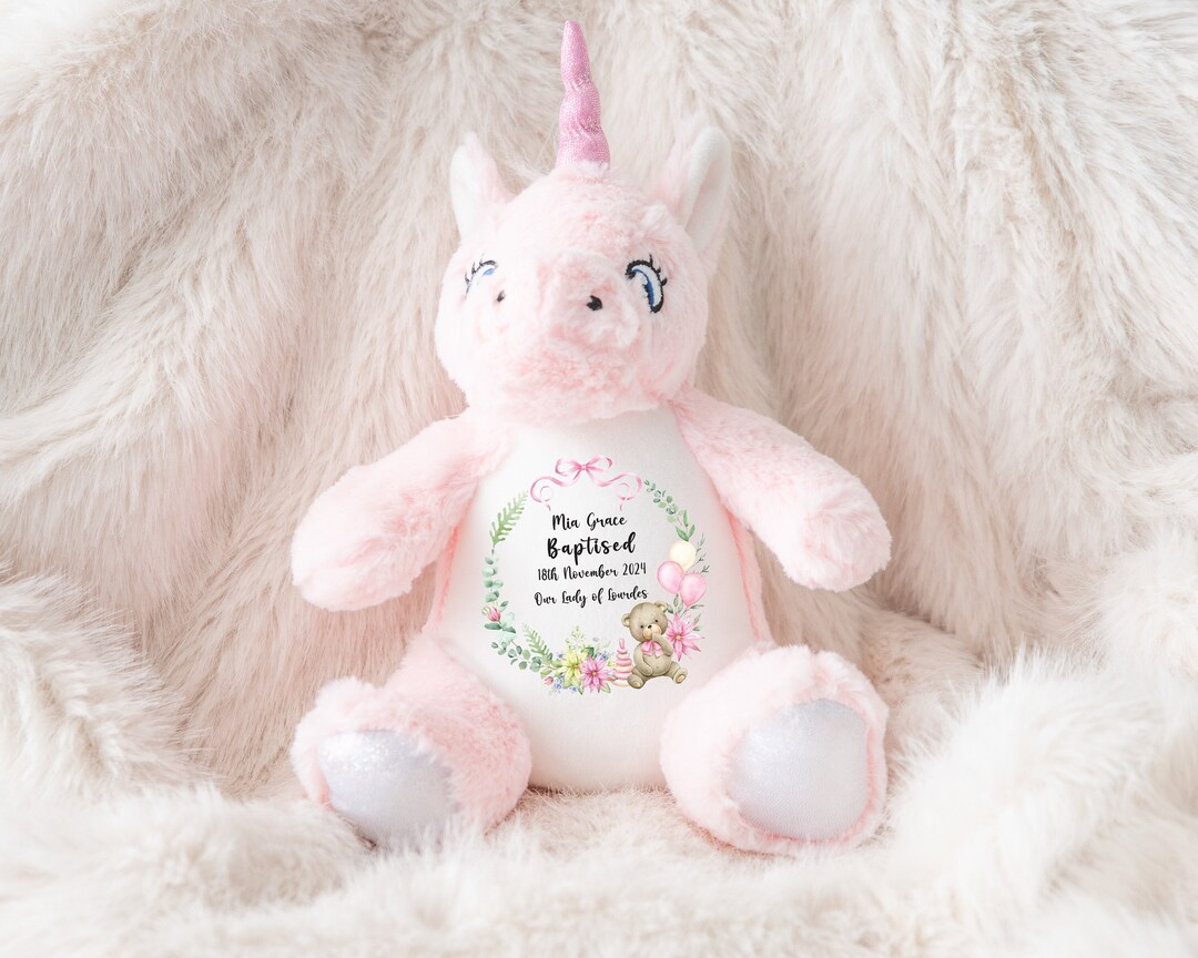 Personalized Teddy Bear Christening Gift for Baby, Custom Plush Soft ...