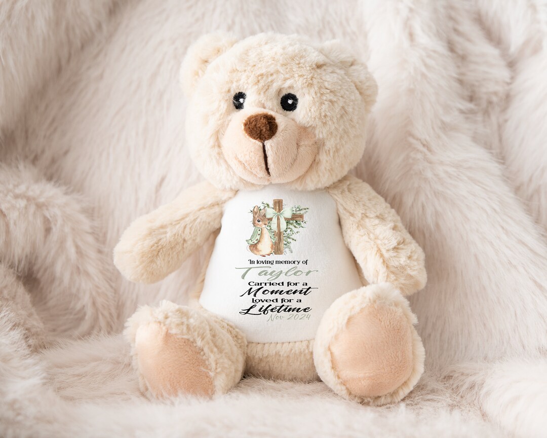 Personalised Baby Loss Teddy Keepsake, Child Memorial Teddy Gift, Angel ...