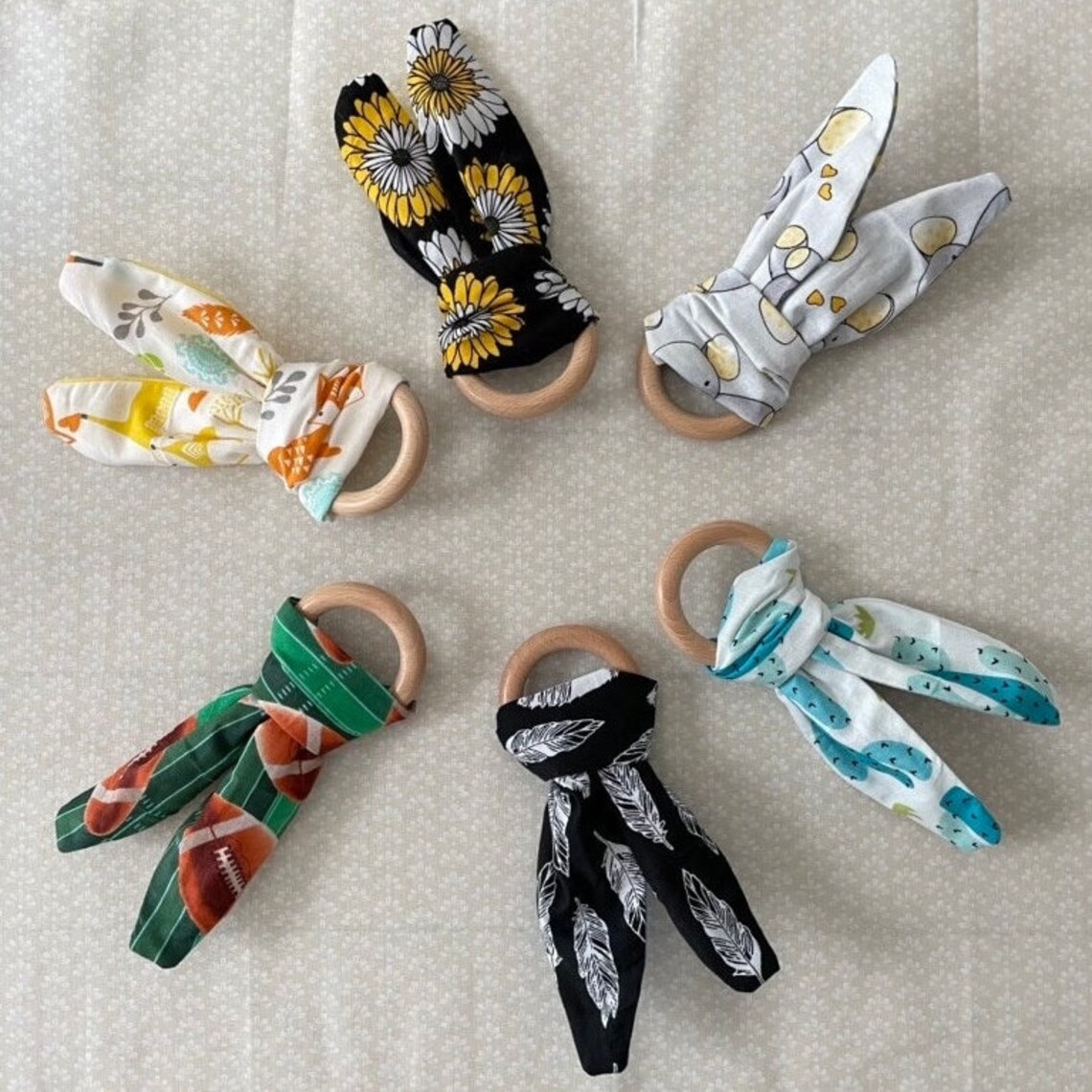 Wood Ring Teether Crinkle Teether Baby Teether Crinkle Baby - Etsy