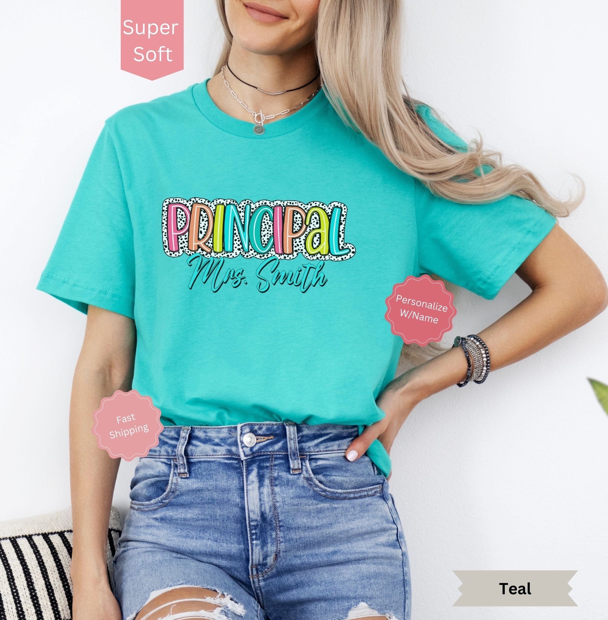 Principal Shirt With Name, Teacher Appreciation Gift for Principal ...