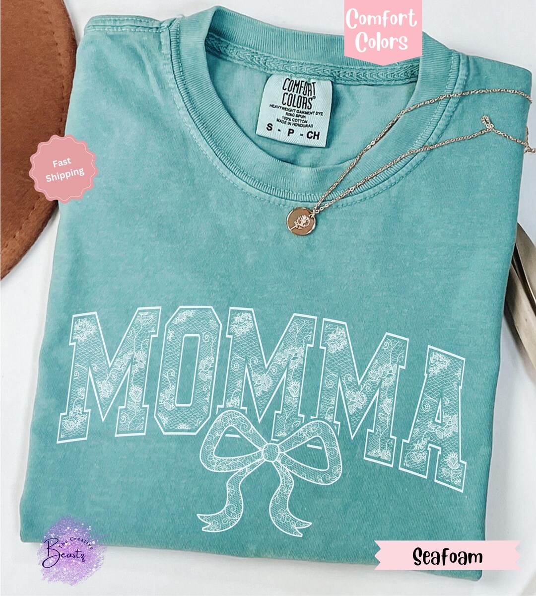 Comfort Colors® Momma Shirt, Coquette Lace Momma T-shirt, Girly Bow ...