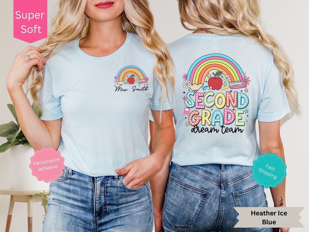 Second Grade Teacher Shirt With Name, Teacher Appreciation Gift ...
