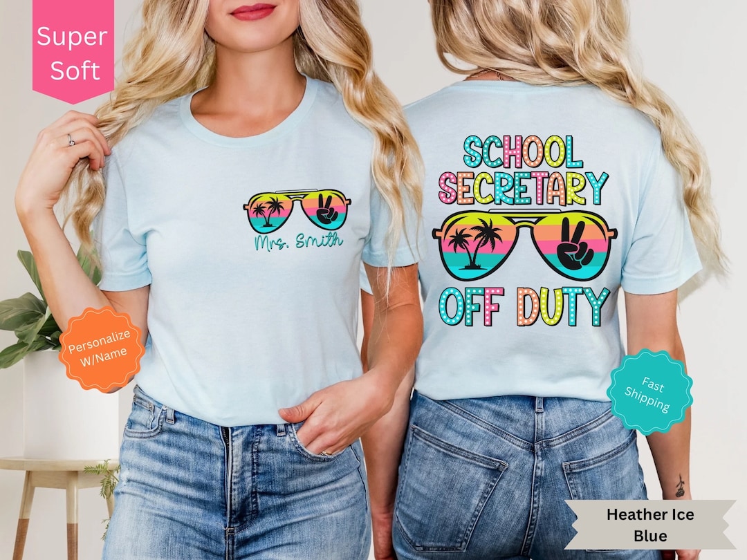 Happy Last Day of School Secretary Name Shirt, End of Year Secretary ...
