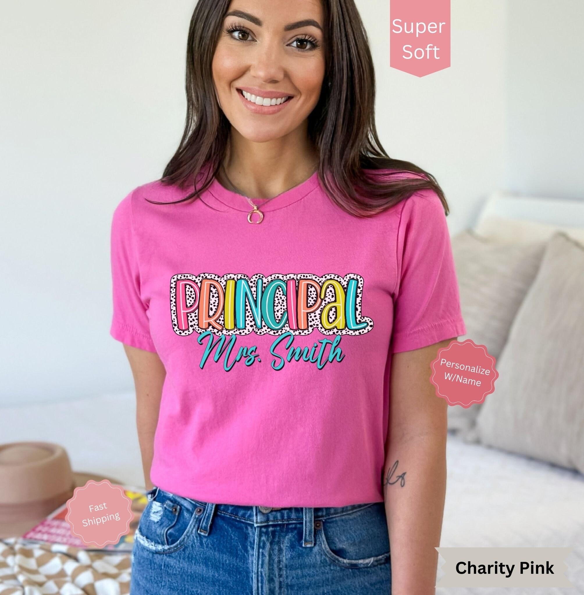 Principal Shirt With Name, Teacher Appreciation Gift for Principal ...