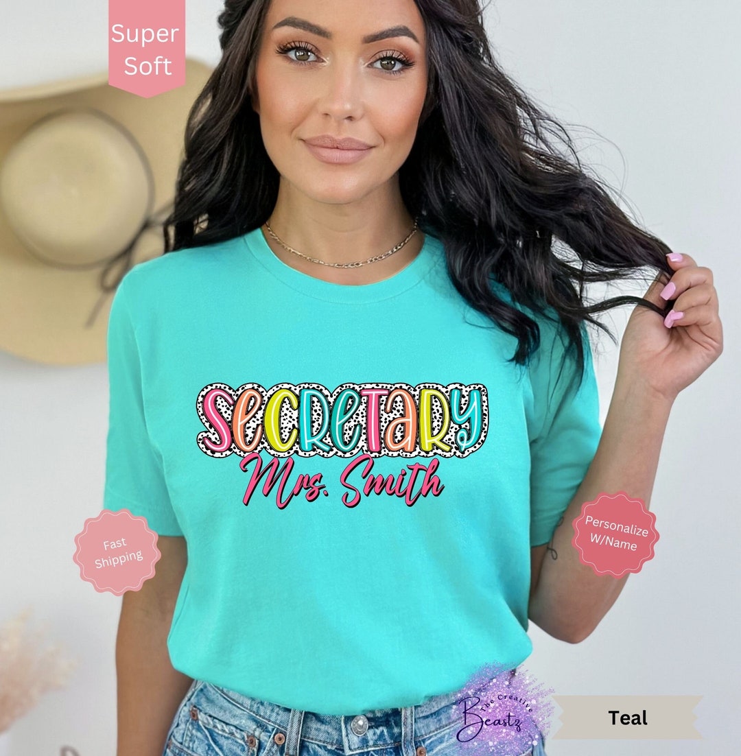Secretary Shirt With Name, Appreciation Gifts for Secretary ...