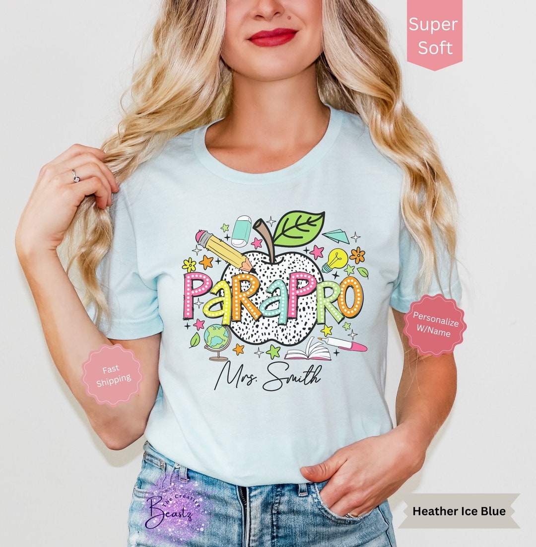 Parapro Shirt With Name, Teacher Appreciation Gift, Personalized ...