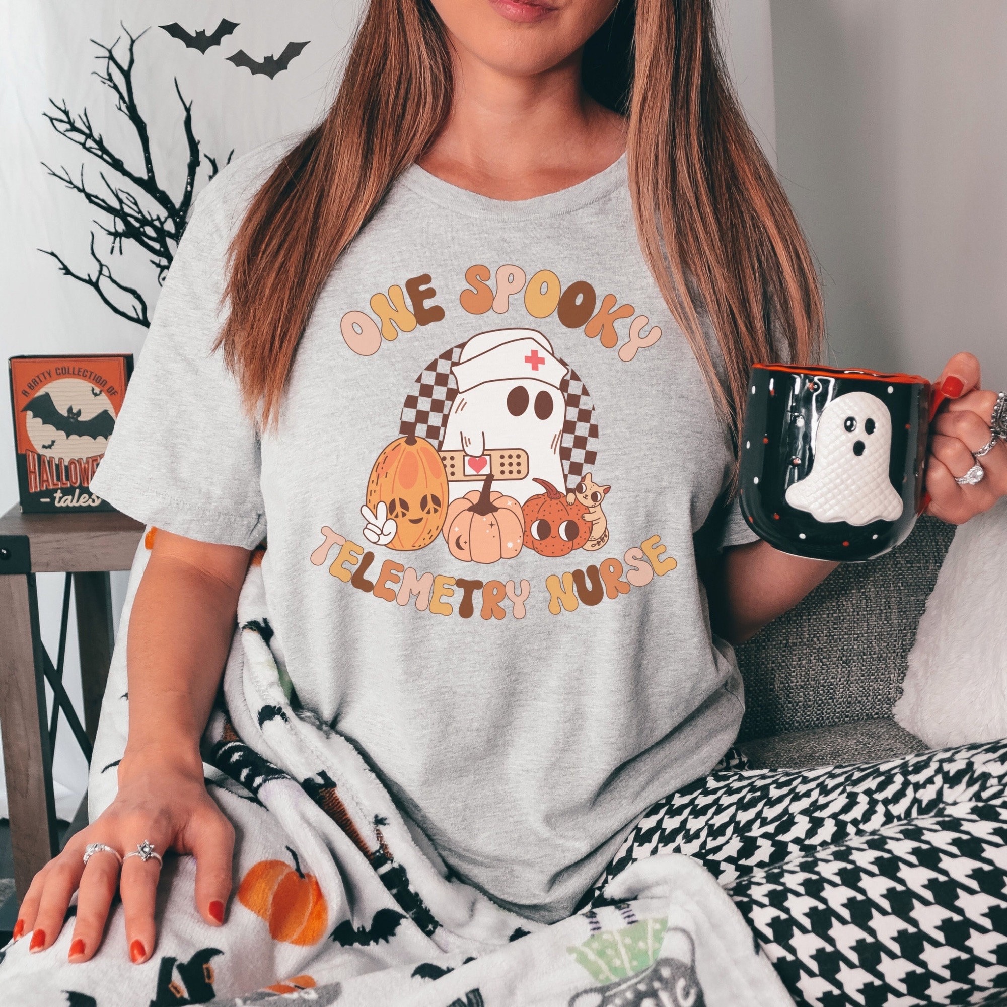One Spooky Telemetry Nurse Shirt for Halloween, Ghost Nurse Shirt Gift ...