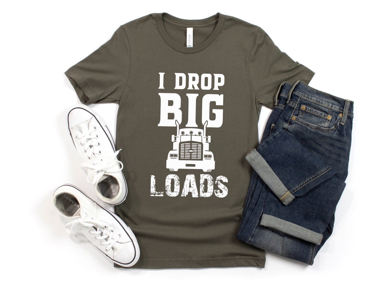 I Drop Big Loads Trucker Shirt, Funny Trucker Shirt, Semi Truck Driver ...