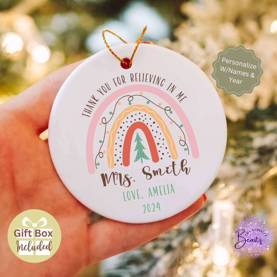 Custom Teacher Name Christmas Ornament, Teacher Appreciation Ornaments ...