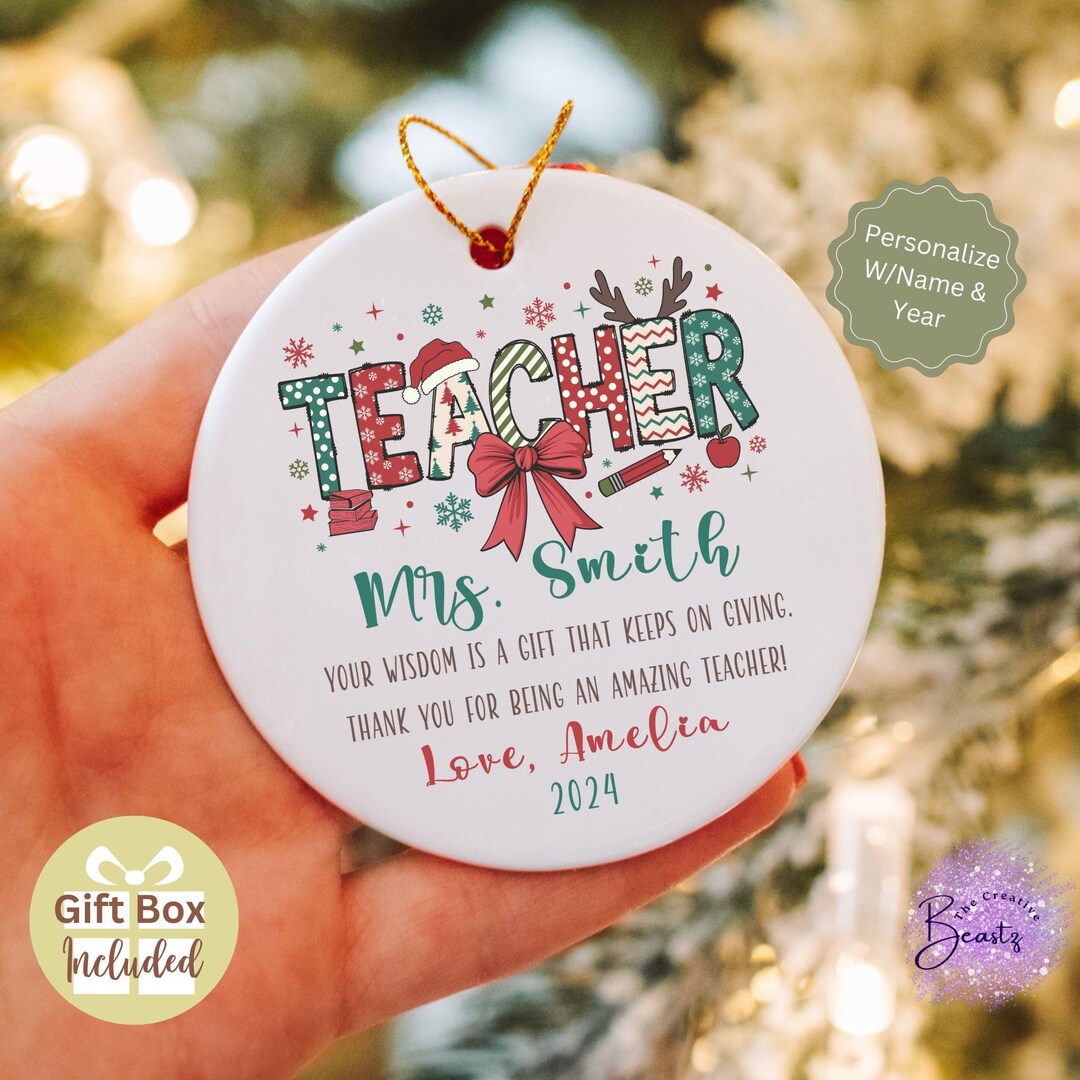 Custom Teacher Christmas Ornament, Teacher Appreciation Ornaments ...
