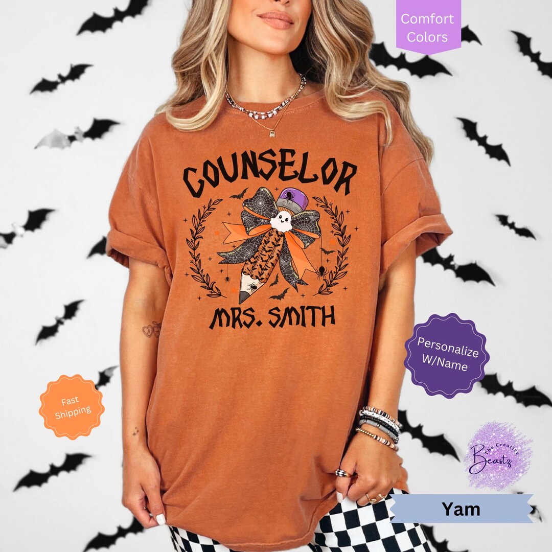 Custom Counselor Halloween Shirt, Personalized Counselor Name T-shirt ...