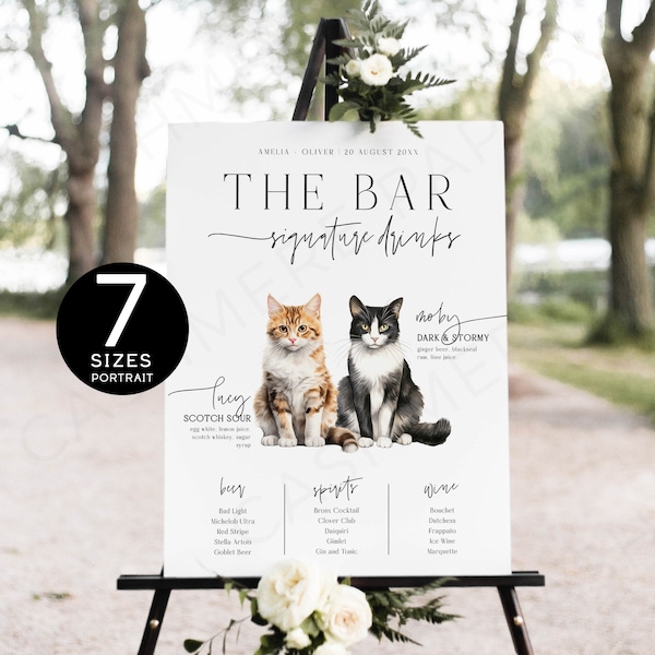 Cat Signature Drink Sign for Wedding - Etsy