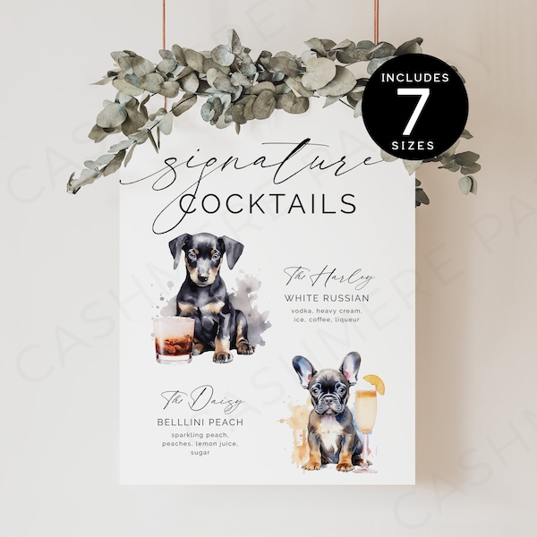 Custom Signature Drinks With Dogs - Etsy