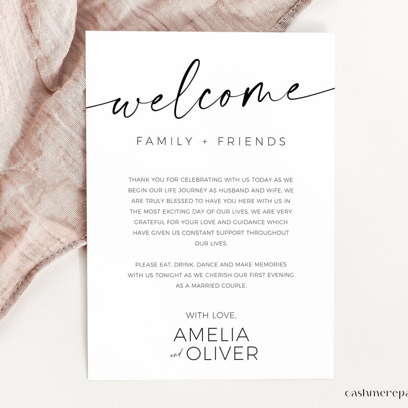 Wedding Welcome Note - Etsy