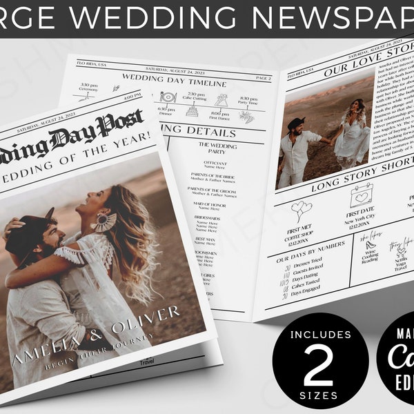 Wedding Newspaper - Etsy