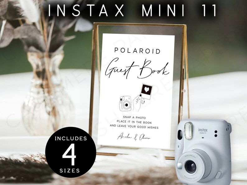 Instax Mini 11 Editable Wedding Photo Guest Book Signs Camera - Etsy ...