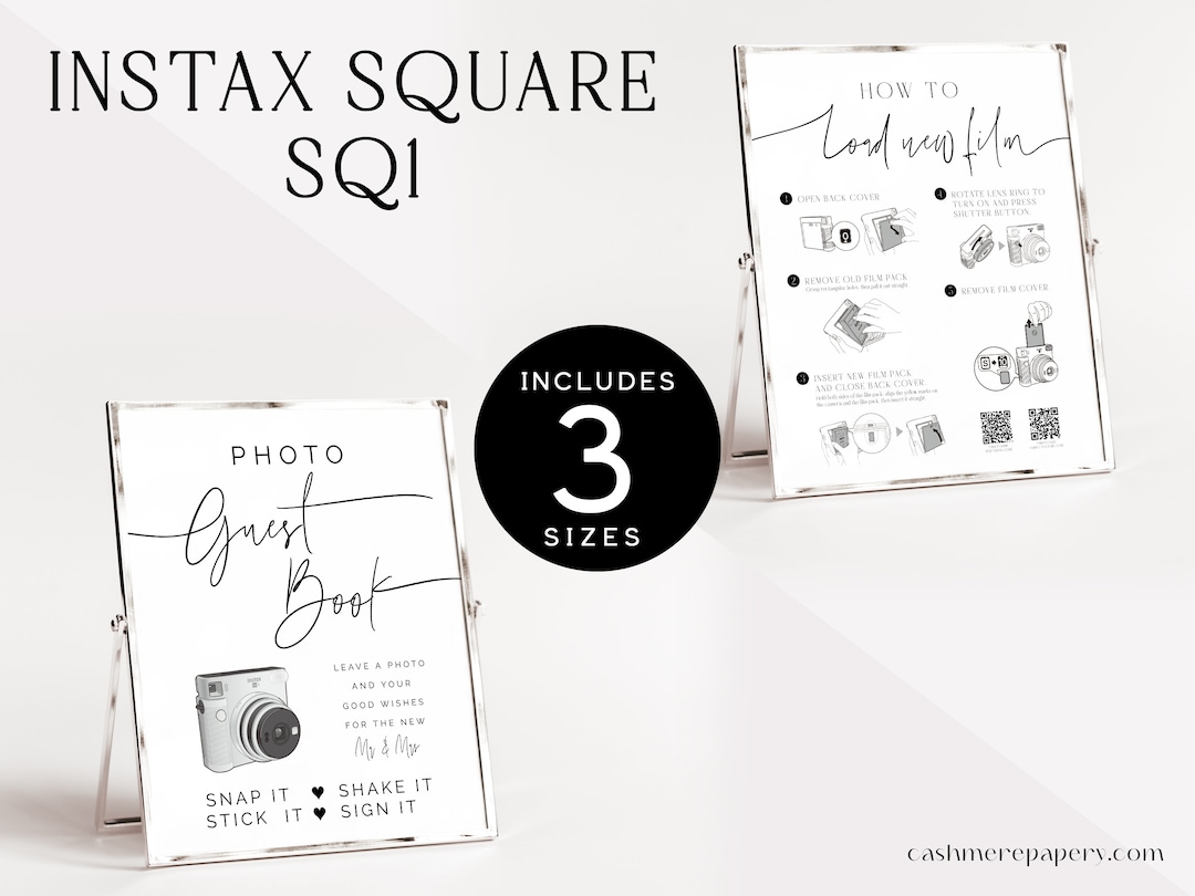Instax Square Guest Book Sign | Polaroid Camera Instructions Sign ...