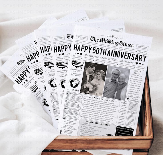 50th Wedding Anniversary Newspaper Ads Anniversary Newspaper Program