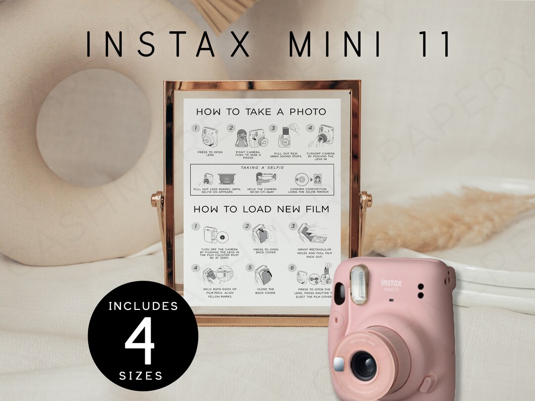 Instax Mini 11 Polaroid Instruction Sign, Instax Mini 11 Instructions ...