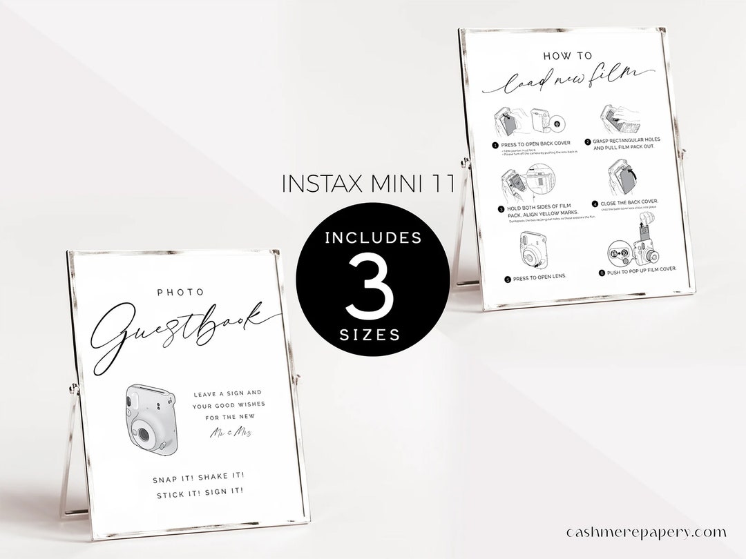 Wedding Instax Mini 11 Polaroid Guest Book Signs, Instax Mini 12 ...