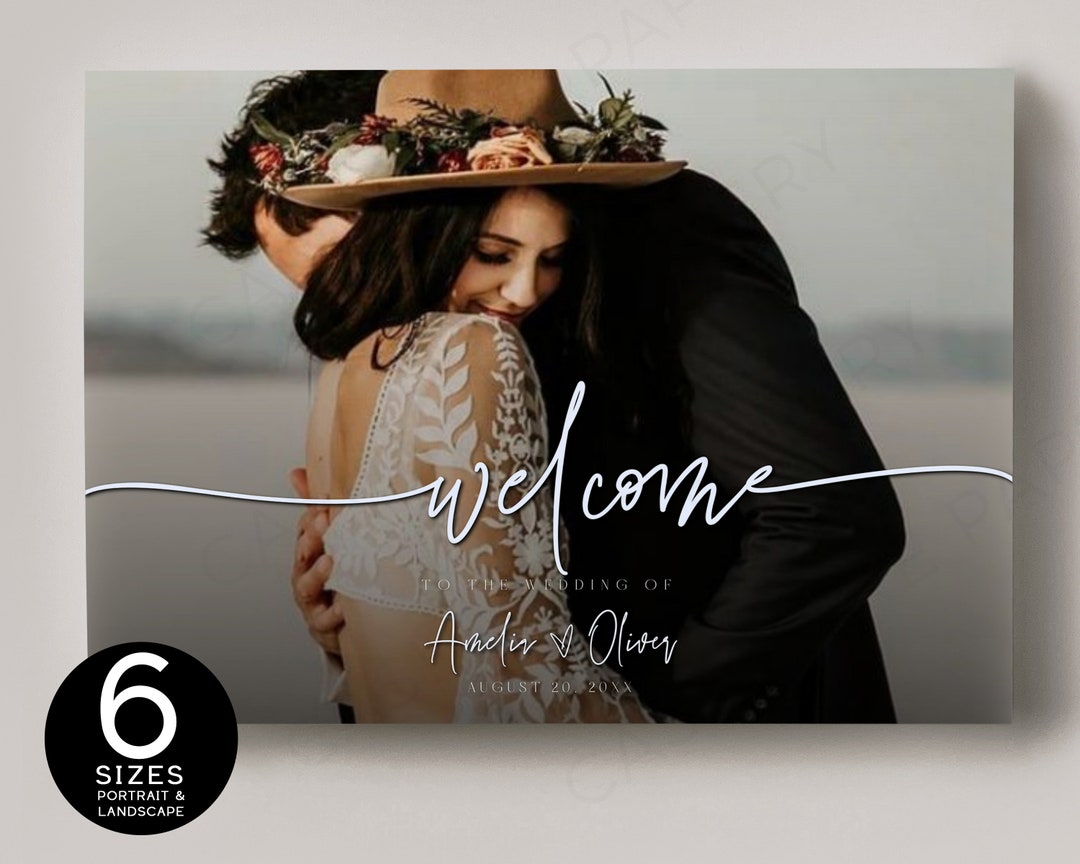 Welcome Sign Wedding Photo Frame Minimal Wedding Picture Signage ...