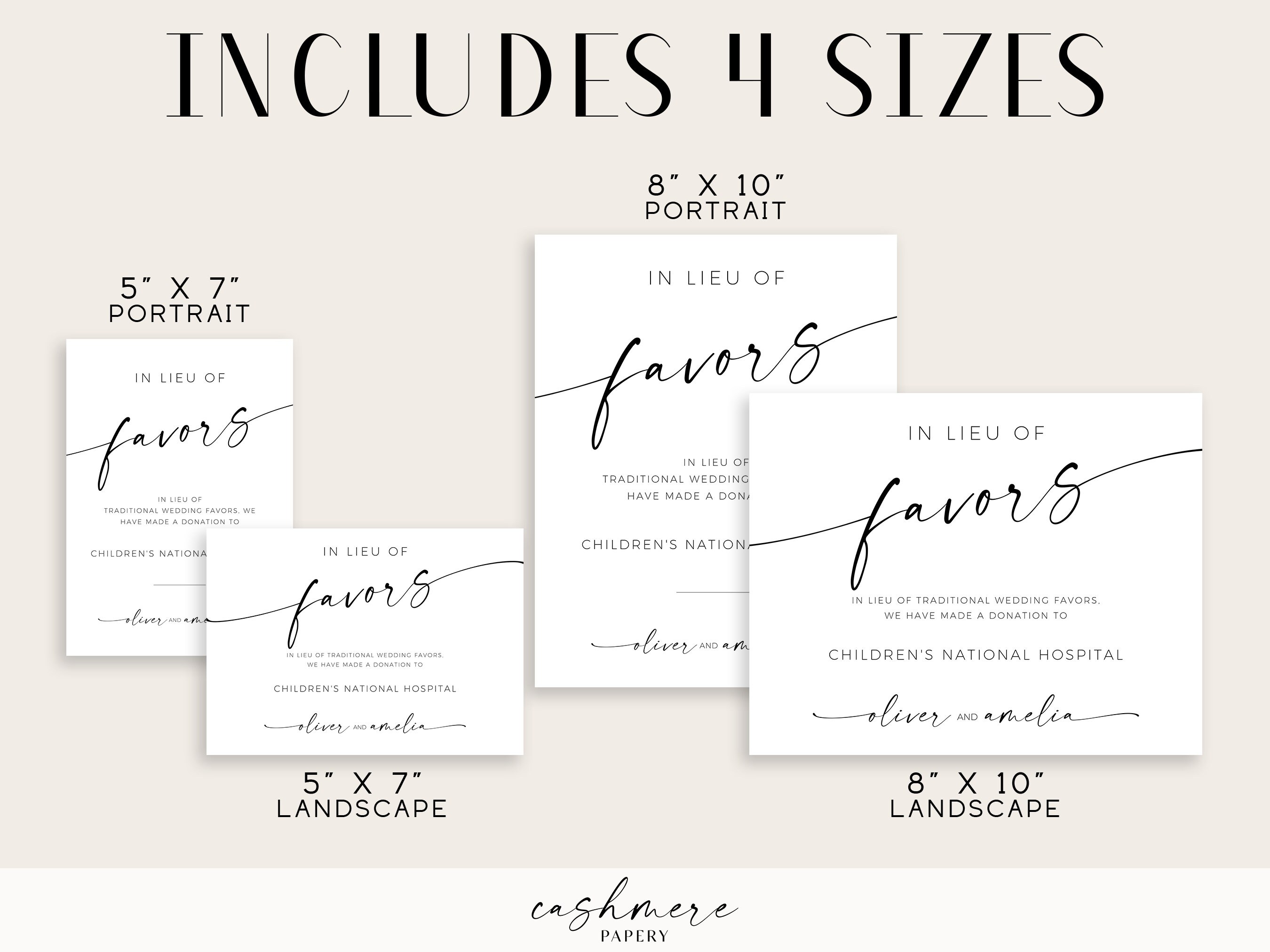 Wedding Signs in Lieu of Favors Minimalist in Lieu of Favors - Etsy