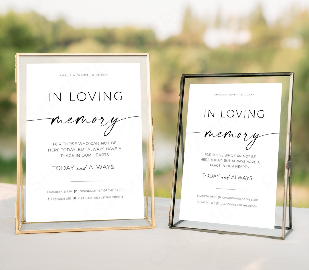Editable in Remembrance Reserved Seat Sign, Loving Memory Chair Sign ...
