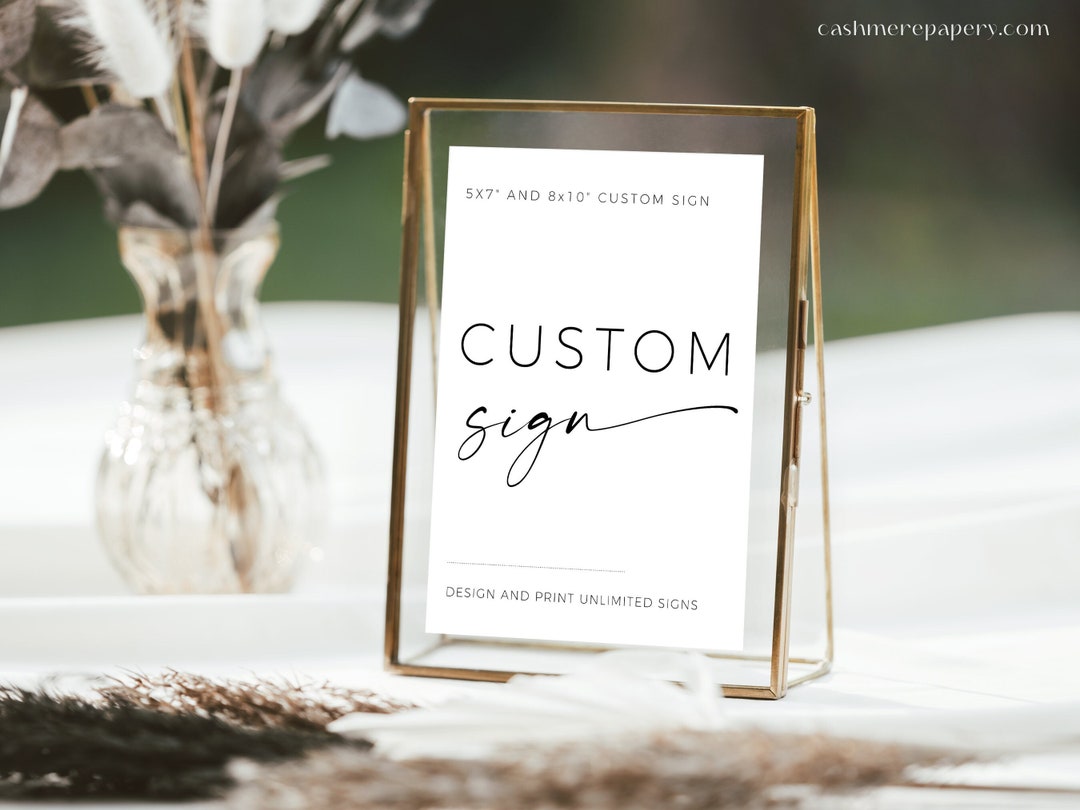 Custom Sign Template Minimalist Wedding Sign Printable Customizable ...