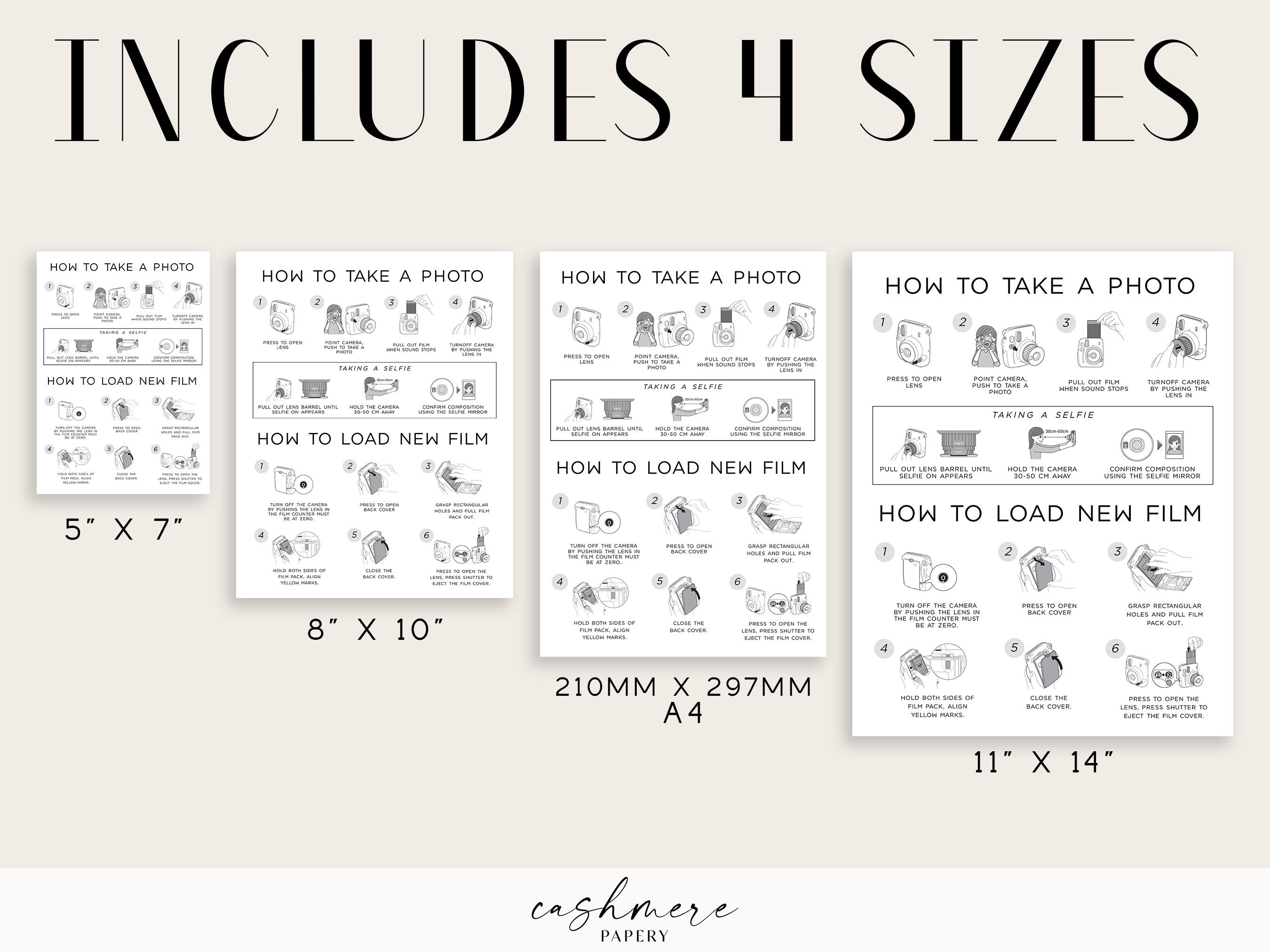 Editable Instax Mini 11 Instructions Wedding Photo Guest Book - Etsy