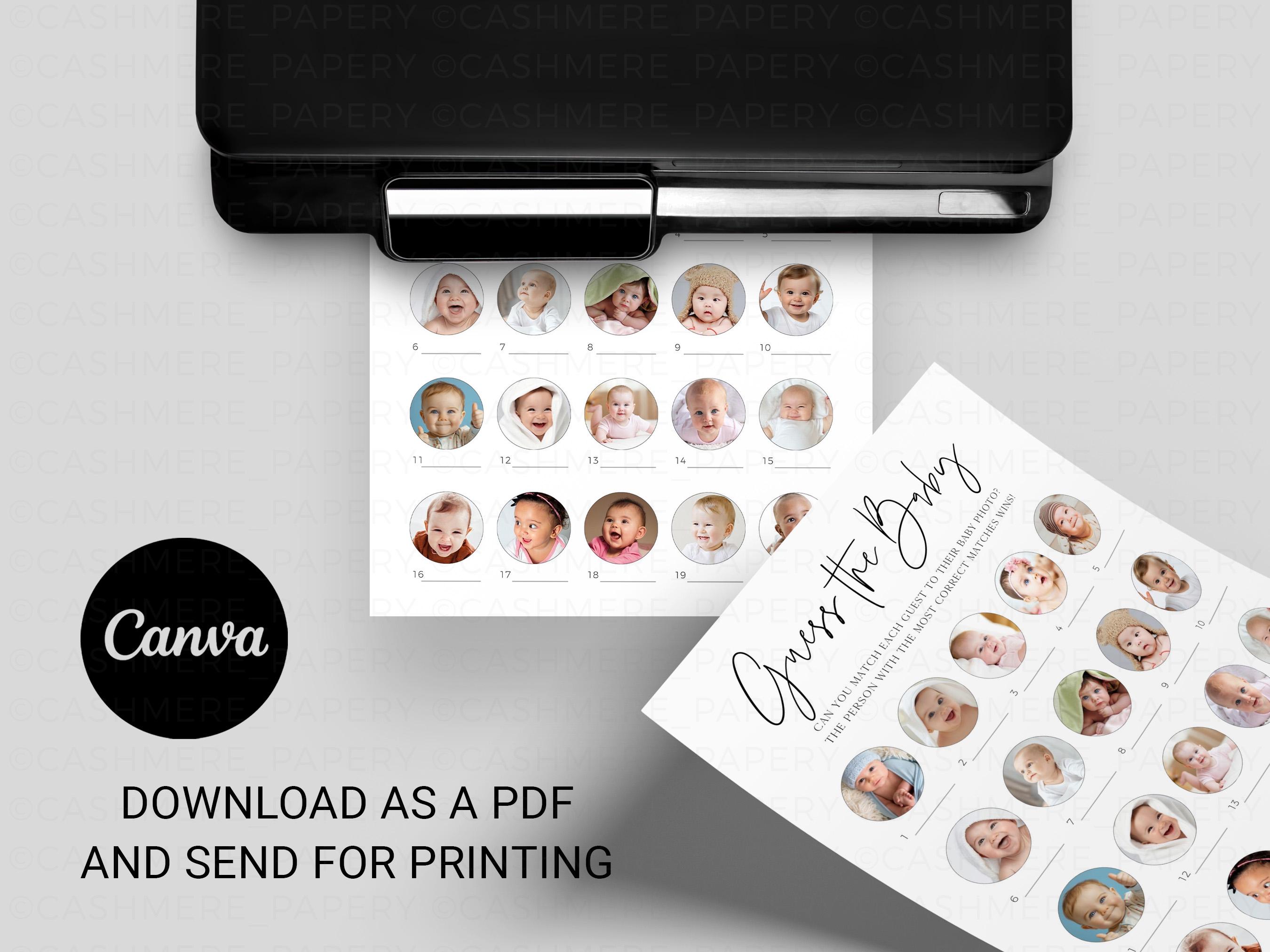 Funny Baby Photo Guessing Game, Custom Baby Shower Game Template, Who's ...