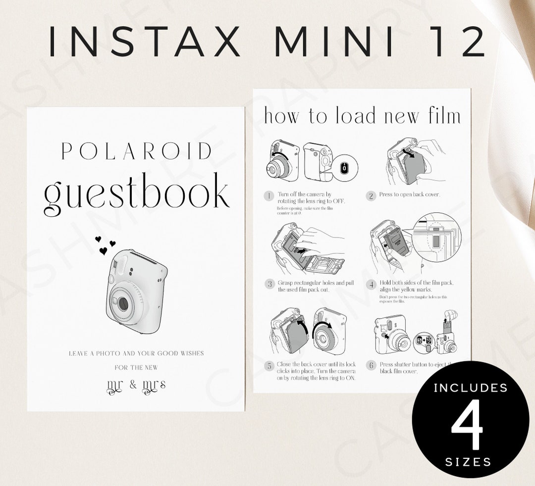 Instax Mini 12 Guest Book Sign Instax Mini 12 Instructions - Etsy
