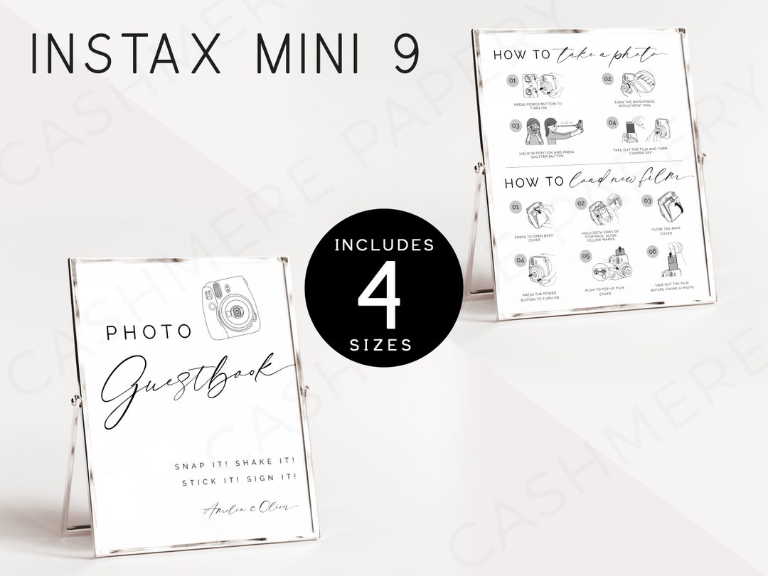 Instax Mini Instructions Edit, Photo Guest Book Sign Templates & Mini9 ...