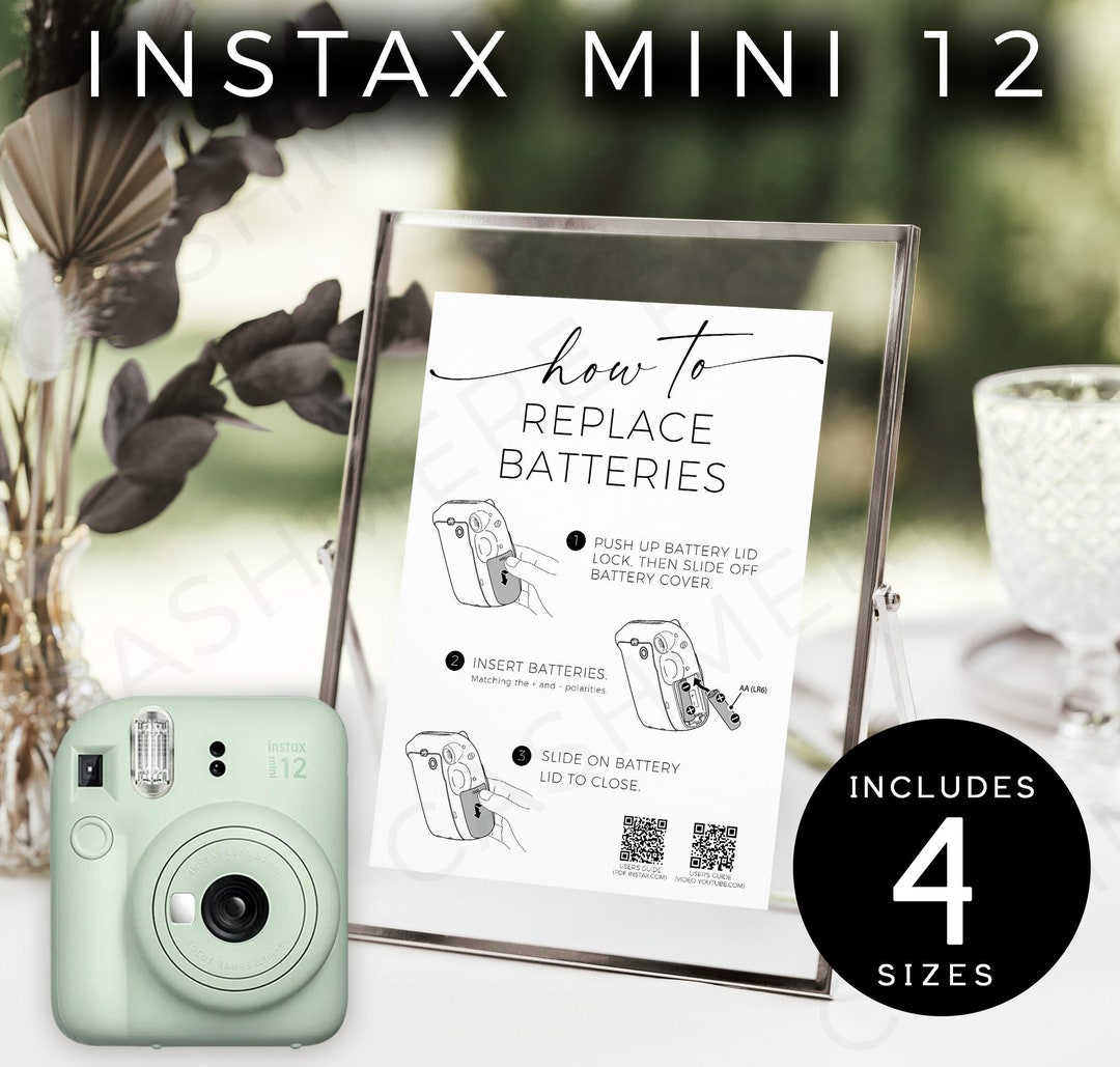 Printable Instax Mini 12 How to Replace Batteries Instructions Sign ...